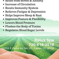 RELUX SPA - 31 Photos & 43 Reviews - Massage Therapy - 10259 S Parker Rd, Parker, CO - Phone ...