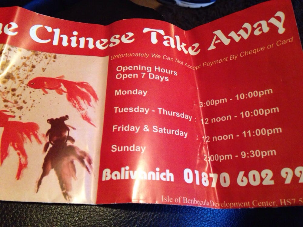 THE CHINESE TAKE AWAY - Updated December 2025 - Isle Of Benbecula ...