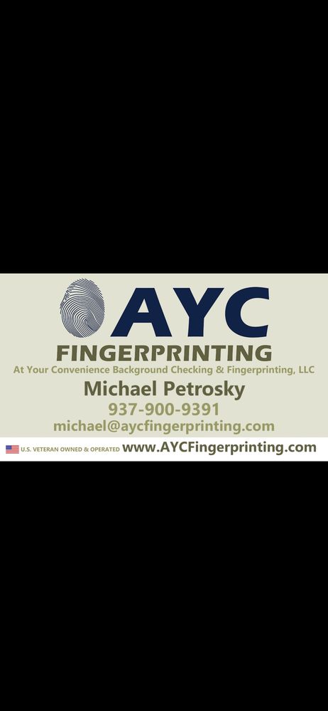 AYC FINGERPRINTING - Updated March 2025 - Request a Quote - 4031 Colonel Glenn Hwy, Beavercreek ...
