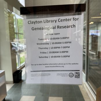 CLAYTON LIBRARY CENTER FOR GENEALOGICAL RESEARCH - Updated December ...
