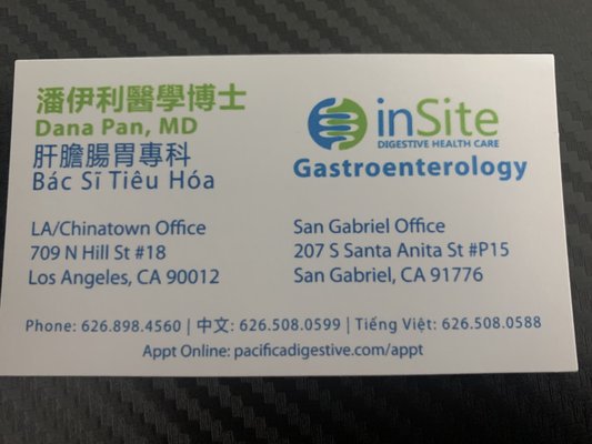 DANA PAN, MD - INSITE DIGESTIVE HEALTH CARE - Updated October 2025 - 10 ...