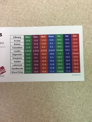 COLUMBINE LIBRARY - JEFFERSON COUNTY PUBLIC LIBRARY - Updated November ...