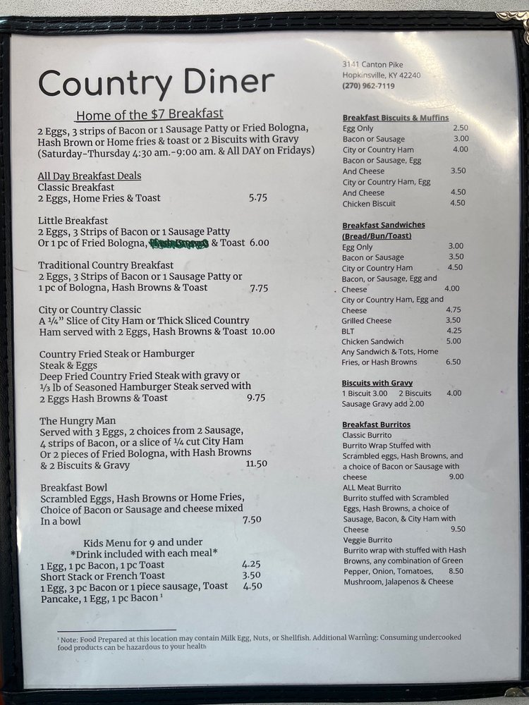 COUNTRY DINER - Updated October 2024 - 3141 Canton Pike, Hopkinsville ...