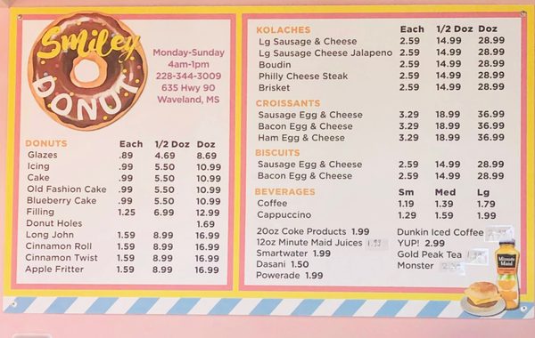 SMILEY DONUTS - Updated October 2025 - 10 Reviews - 635 US-90, Waveland ...