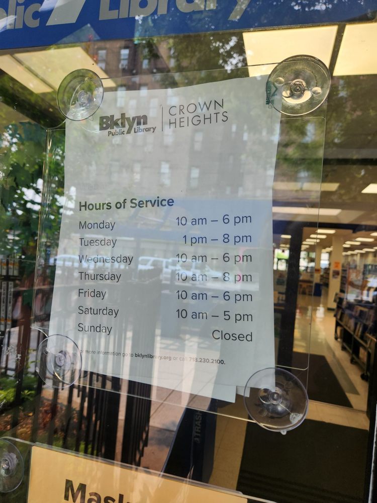 BROOKLYN PUBLIC LIBRARY - CROWN HEIGHTS LIBRARY - Updated May 2025 ...