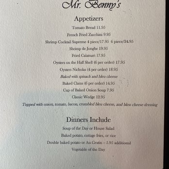 MR. BENNY’S STEAK AND LOBSTER HOUSE - Updated October 2025 - 117 Photos ...