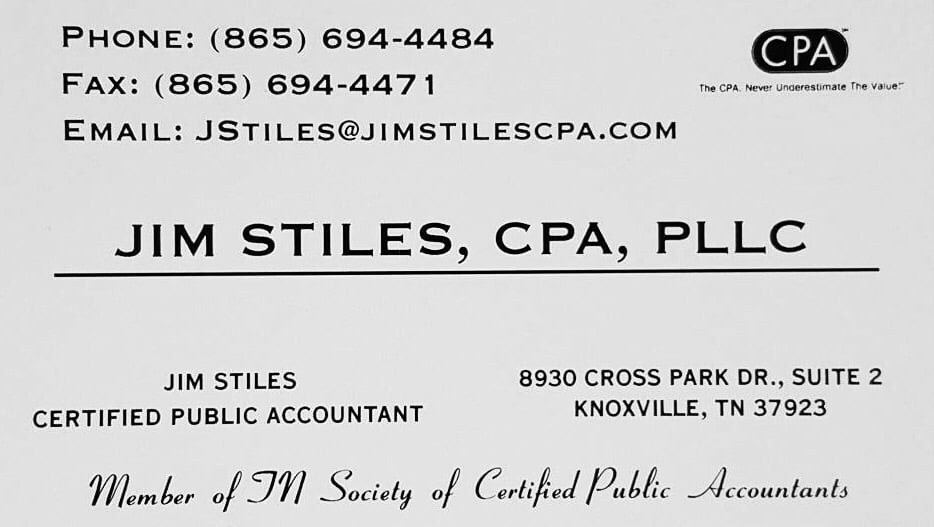 JIM STILES, CPA - Updated October 2025 - 412 Ebenezer Rd, Knoxville ...