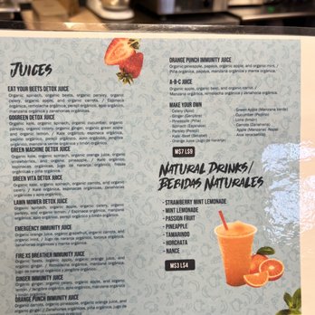 Tropical Drinks Menu