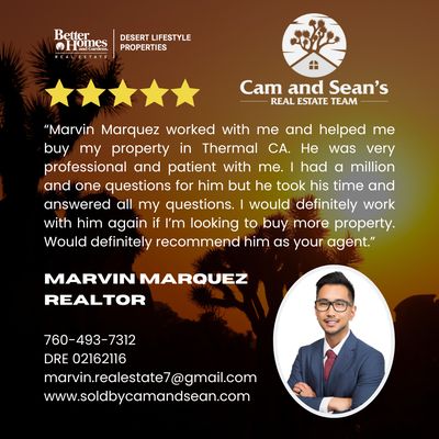 MARVIN MARQUEZ - CAM & SEAN’S REAL ESTATE TEAM - Updated May 2024 ...