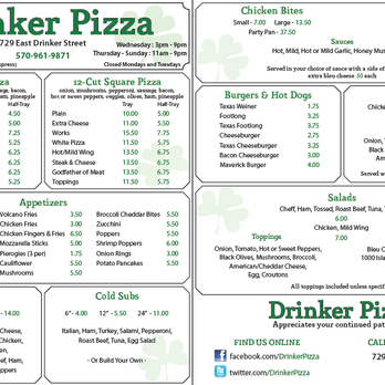 DRINKER PIZZA - Updated September 2025 - 19 Reviews - 729 E Drinker St ...
