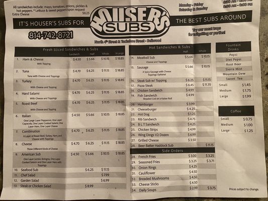 HOUSER SUBS - Updated December 2025 - 27 Reviews - 539 N Tuckahoe St ...