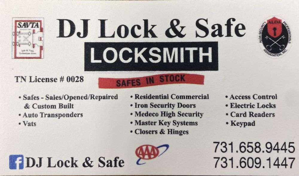 DJ LOCK & SAFE - Updated May 2026 - 540 Cedar St, Bolivar, Tennessee ...