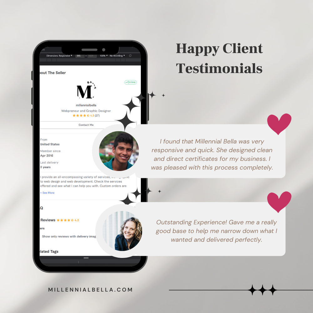 Web Design - MILLENNIAL BELLA - Request Consultation - 22724 126th PL ...