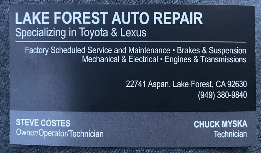 LAKE FOREST AUTO REPAIR - Updated December 2025 - 39 Reviews - 22741 ...