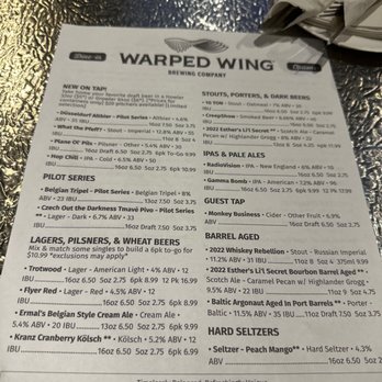 WARPED WING BREWPUB & SMOKERY - MASON - Updated February 2025 - 141 ...