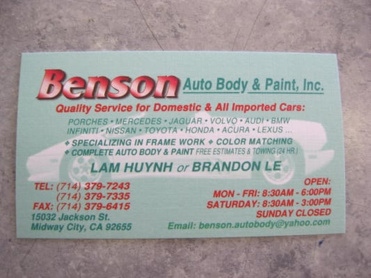 BENSON AUTO BODY & PAINT - Updated June 2024 - 28 Photos & 41 Reviews ...