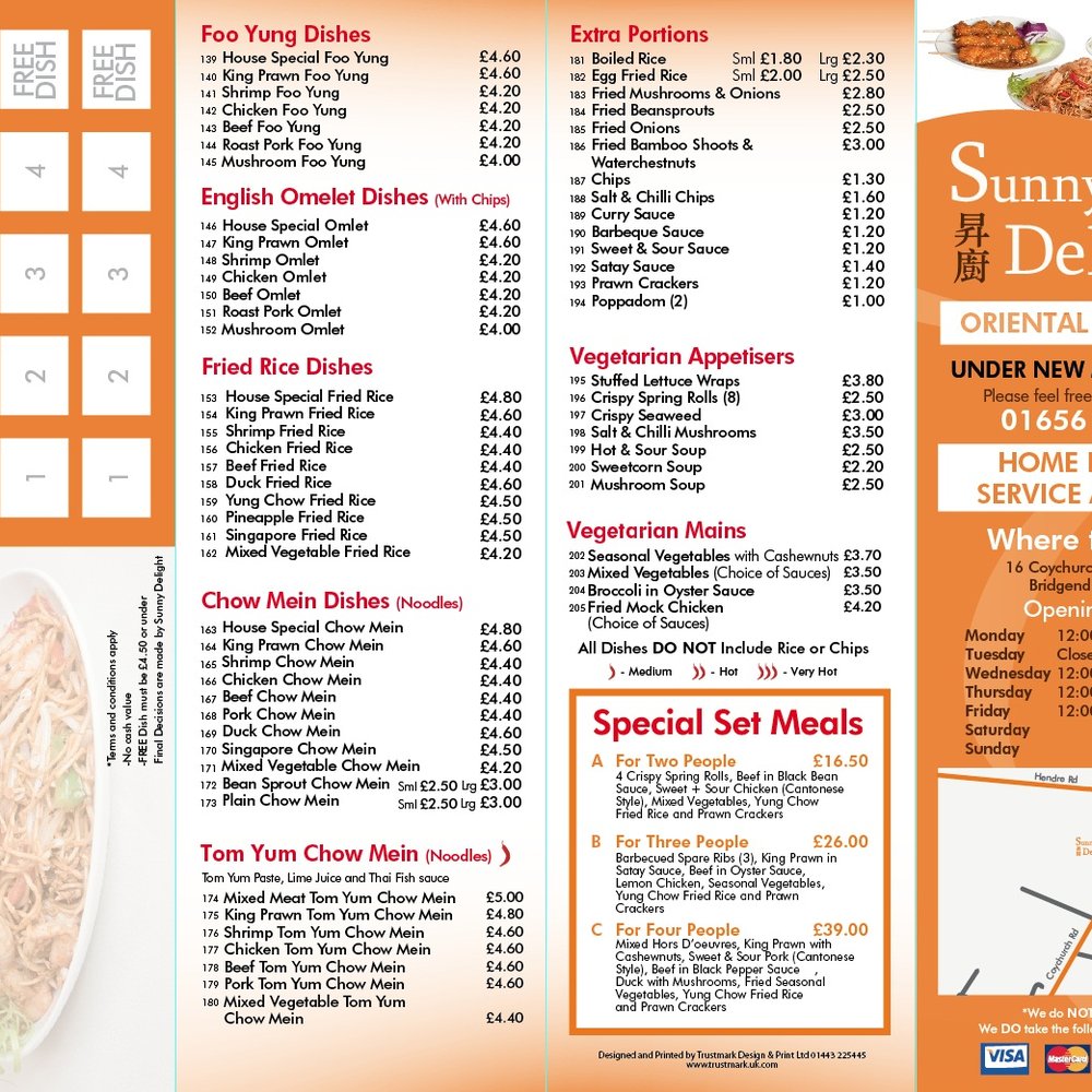New Garden Aberkenfig Takeaway Menu | Fasci Garden