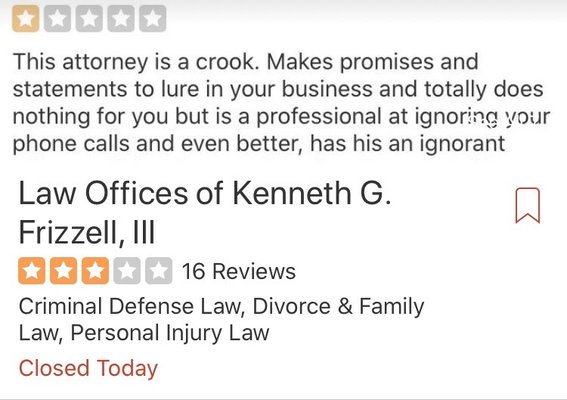 LAW OFFICES OF KENNETH G. FRIZZELL, III - Updated October 2025 - 20 ...