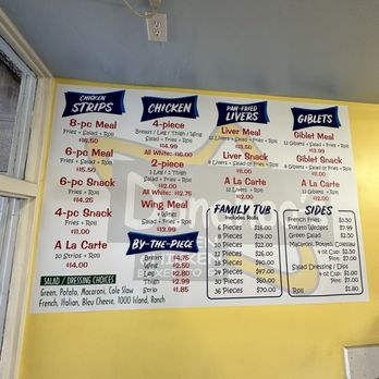 Menu as of June 2024