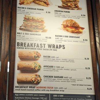 Corner bakery menu store