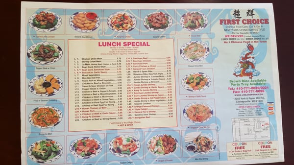 FIRST CHOICE CHINESE FOOD CARRYOUT - Updated January 2026 - 38 Reviews ...