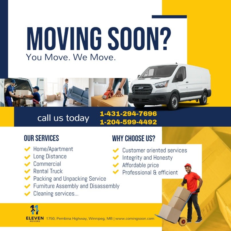 ELEVEN MOVERS AND CLEANING SERVICES - Updated August 2025 - Request a Quote - 1750 Pembina Hwy ...