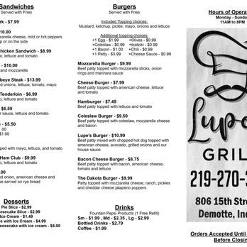 LUPE’S GRILL - Updated July 2025 - 806 15th St SE, De Motte, Indiana ...