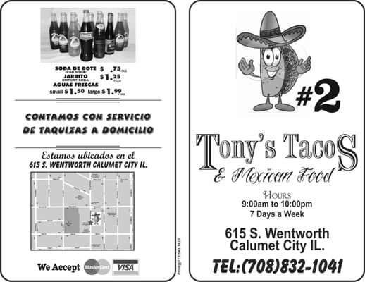 TONYS TACOS 2 - Updated November 2024 - 615 Wentworth, Calumet City ...