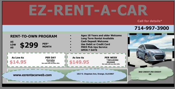 EZ RENT A CAR - Updated July 2025 - 10 Photos & 16 Reviews - 1817 E ...