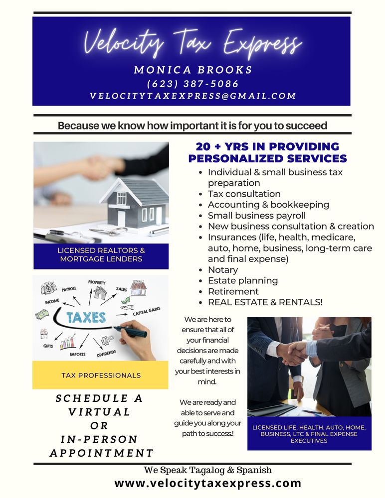 VELOCITY TAX EXPRESS - Updated July 2025 - 11371 N 145th Ln, Surprise ...