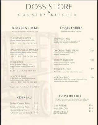 DOSS STORE & COUNTRY KITCHEN - Updated October 2025 - 14394 N Ranch Rd ...