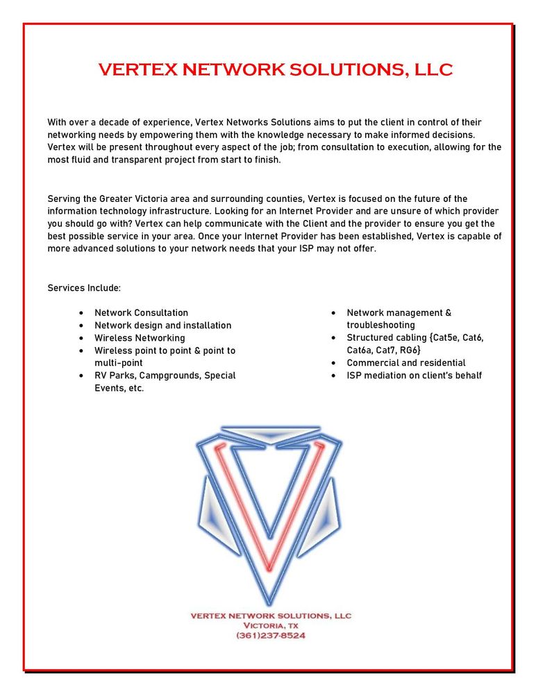 VERTEX NETWORK SOLUTIONS - Updated February 2025 - Request Information - Victoria, Texas - Home ...