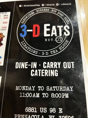 3 D EATS - Updated October 2025 - 6881 US-98, Pensacola, Florida ...