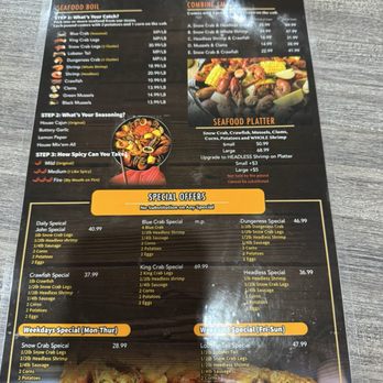 Johns seafood menu store