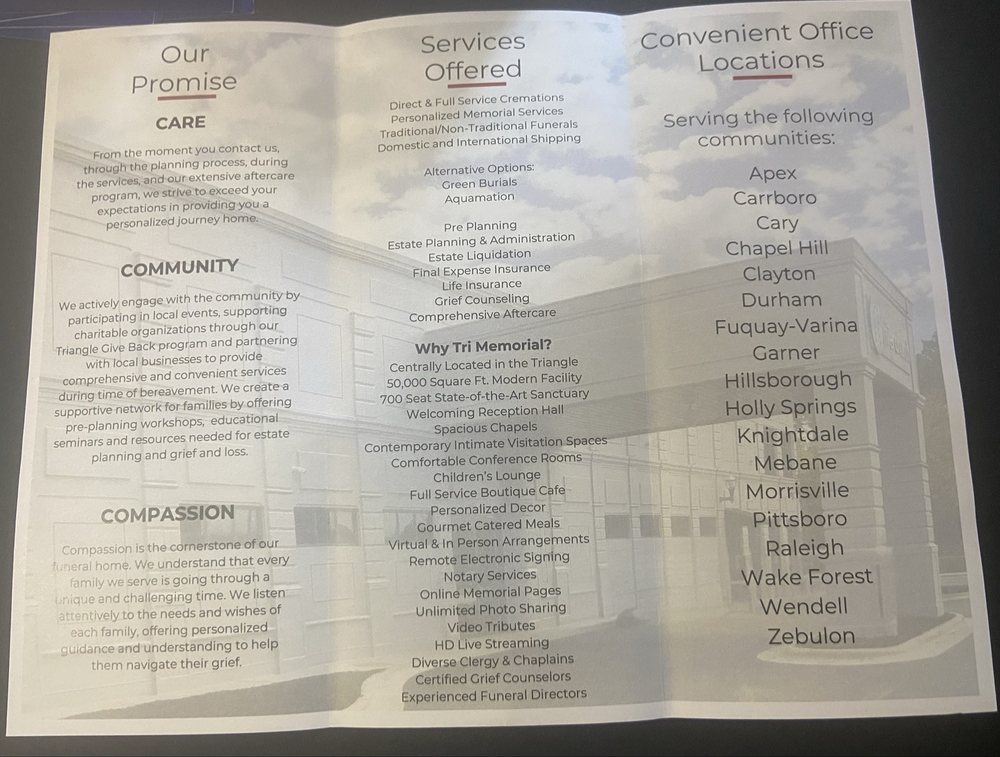 TRIANGLE MEMORIAL CREMATIONS AND FUNERAL SERVICES - Updated December ...