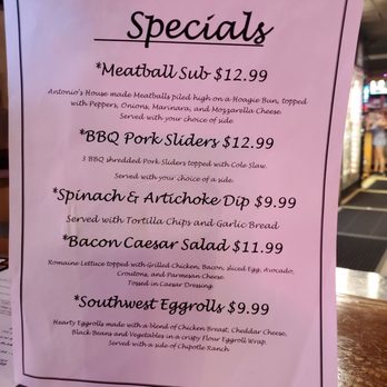 Stadium Club Menu
