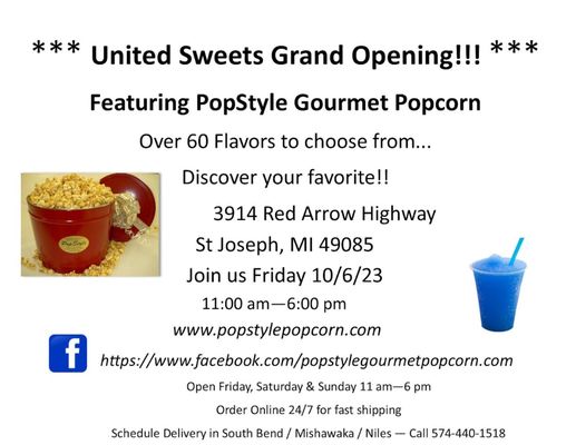POPSTYLE GOURMET POPCORN - Updated July 2025 - 3914 Red Arrow Hwy, St. Joseph, Michigan ...