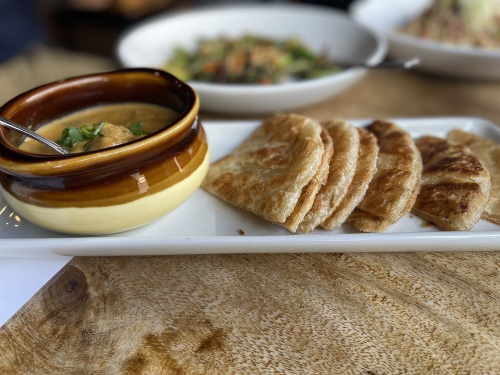 Platha & Curry Dip with multilayer bread with coconut chicken curry - Yelp