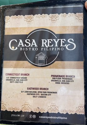 CASA REYES BISTRO FILIPINO - G/F 1800 Building Eastwood City, Quezon ...