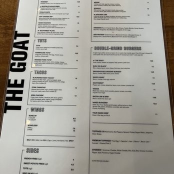 The goat menu store