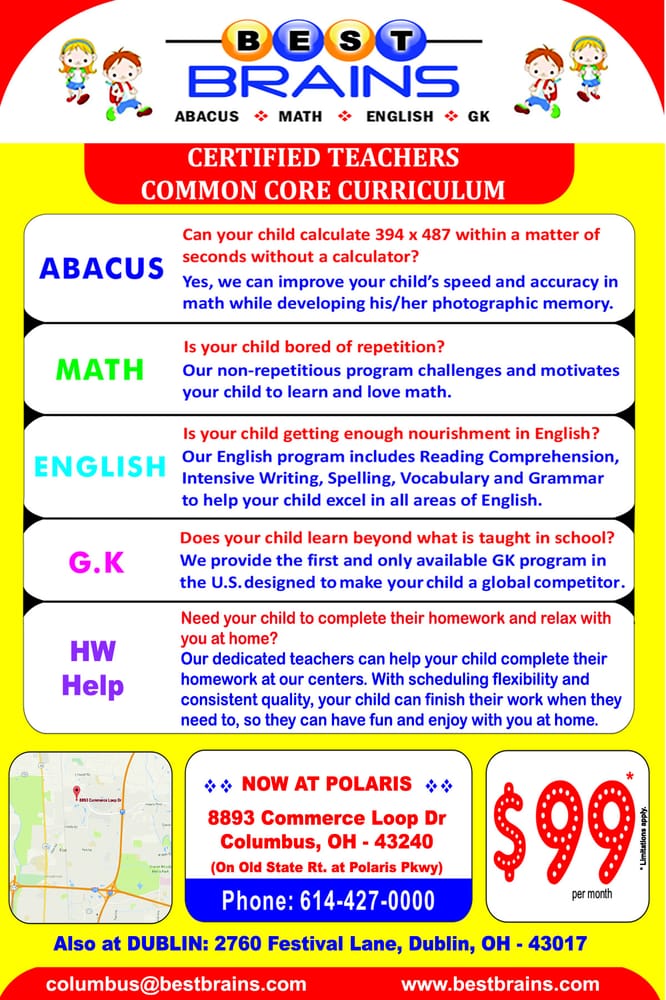 BEST BRAINS LEARNING CENTER - Request Information - 8893 Commerce Loop Dr, Columbus, Ohio ...