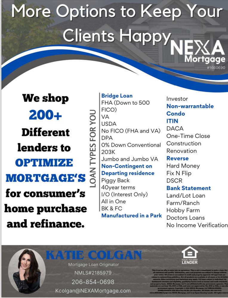 KATIE COLGAN MLO - Updated July 2024 - Seattle, Washington - Mortgage ...