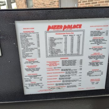 Pizza palace menu store