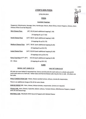 LYON’S DEN PIZZA - Updated September 2025 - 12 Reviews - 16023 ...