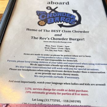 THE CHOWDER BARGE - Seafood Restaurant - 611 N Henry Ford Ave ...