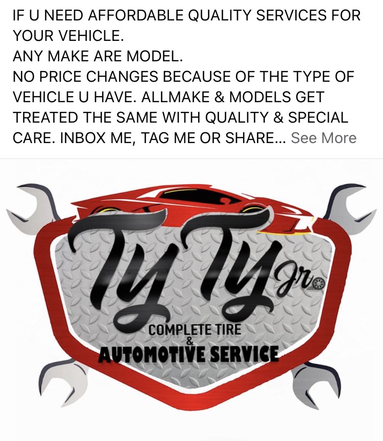 TY TY JR COMPLETE TIRE & AUTOMOTIVE SERVICE - Updated July 2025 - 1687 ...