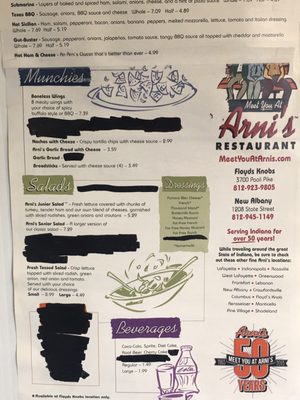 Arnis menu store