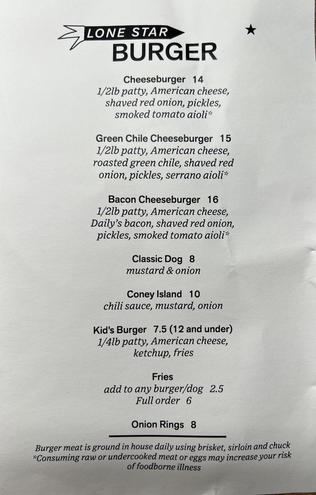 LONE STAR BURGER BAR - Updated February 2025 - 1625 NE Killingsworth St ...
