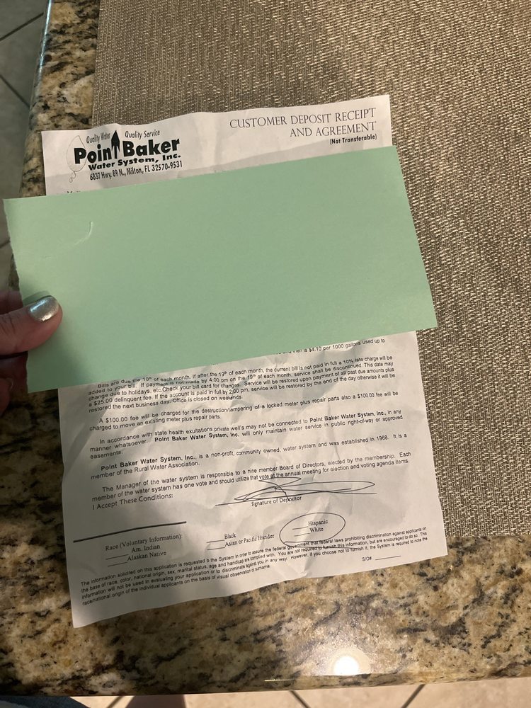 POINT BAKER WATER SYSTEM - Updated December 2025 - 6837 Highway 89 ...