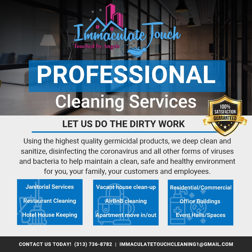 IMMACULATE TOUCH CLEANING SERVICES - Request a Quote - Detroit, Michigan - Home Cleaning - Phone ...